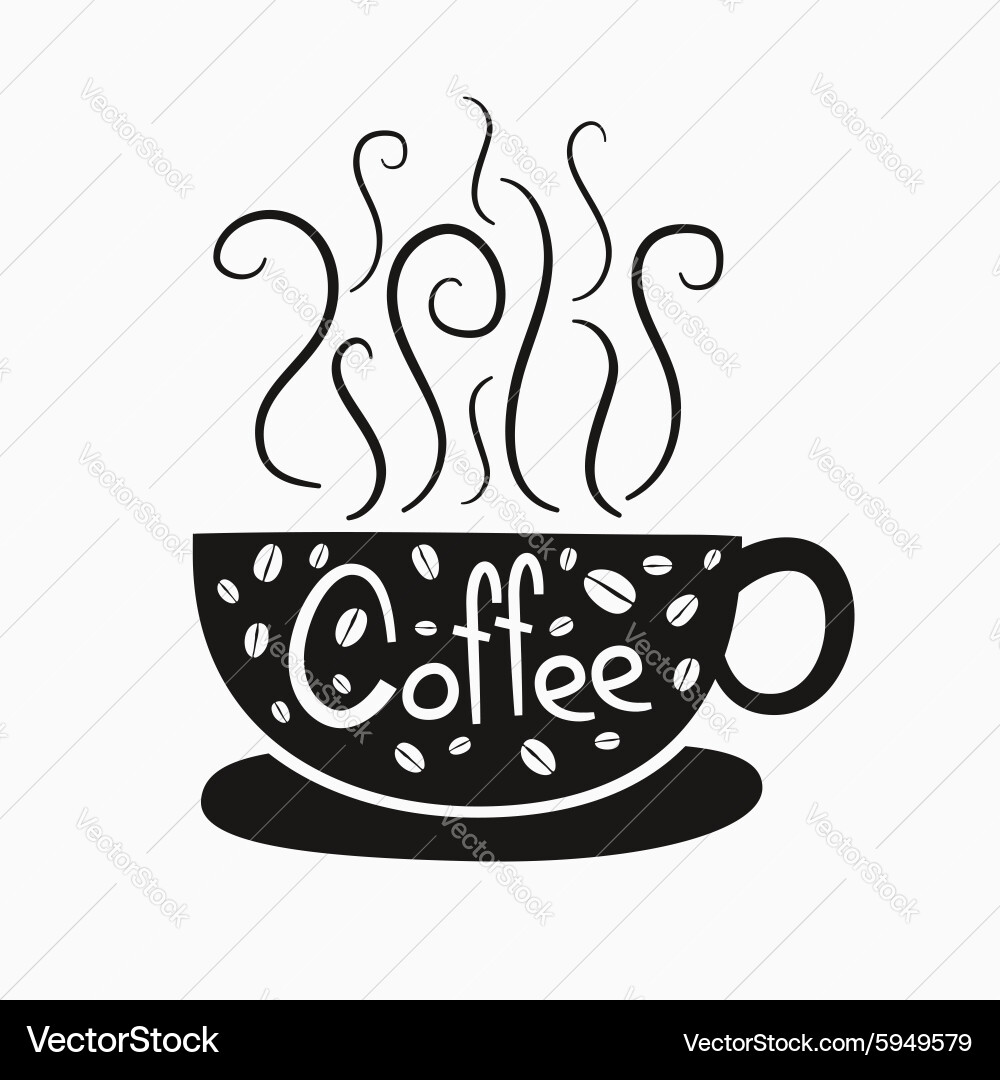 Hot coffee Royalty Free Vector Image - VectorStock