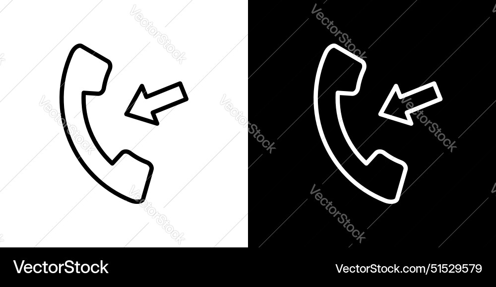 Incoming call icon set received symbol Royalty Free Vector