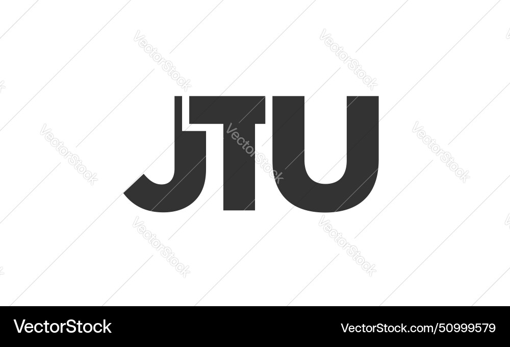 Jtu logo design template with strong and modern Vector Image