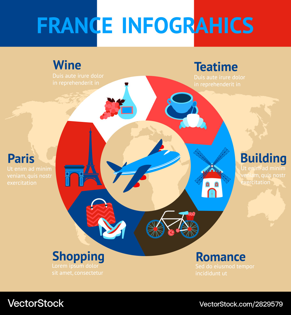Paris infographic set Royalty Free Vector Image