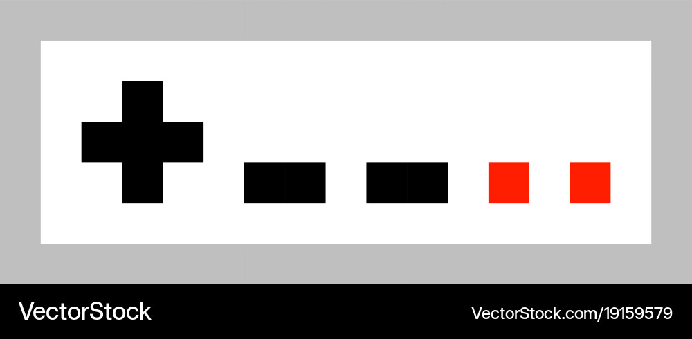 Pixel art game pad contorller cartoon retro Vector Image