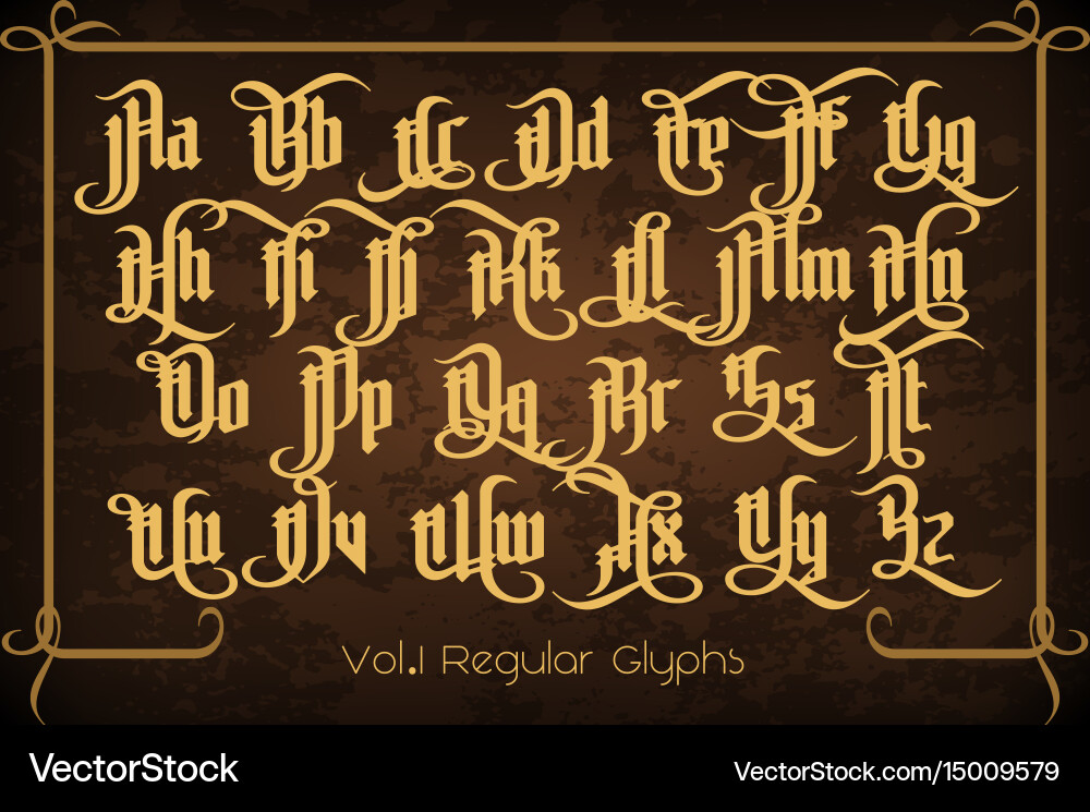 Pontifice - vintage gothic label font Royalty Free Vector