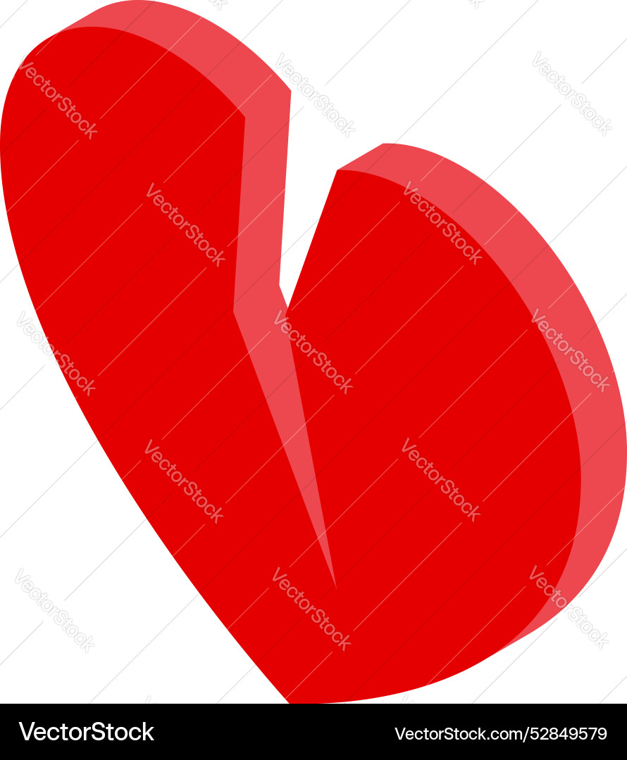 Red broken heart representing sadness Royalty Free Vector