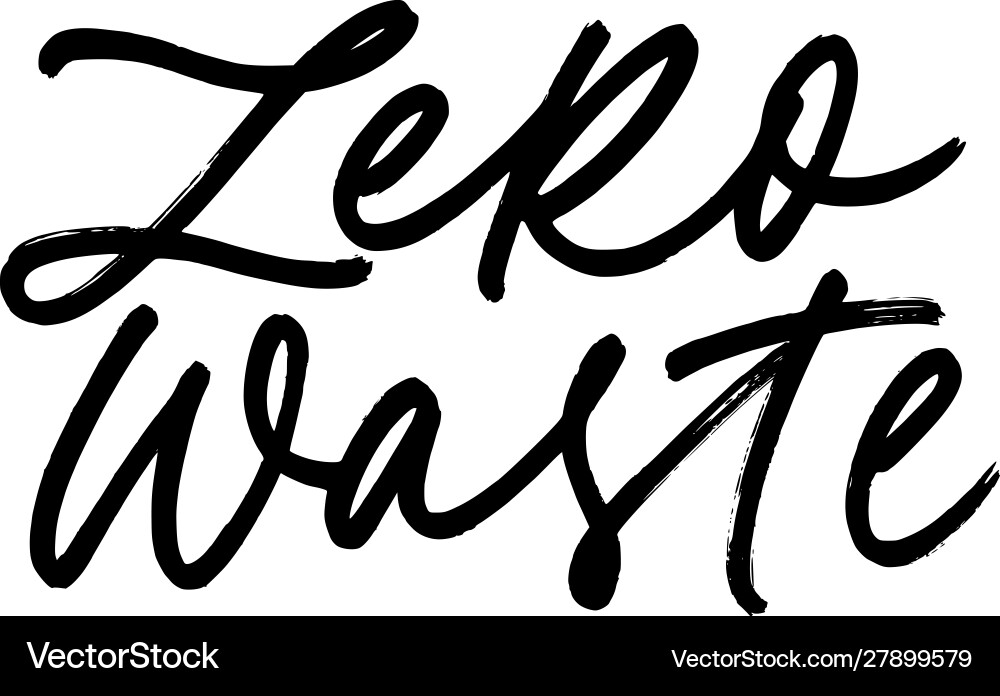 Zero waste ink pen freehand calligraphy Royalty Free Vector