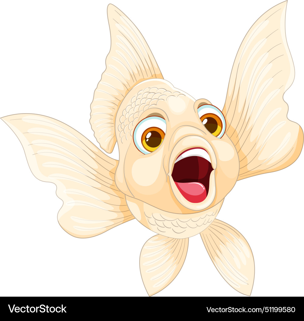 A joyful smiling goldfish Royalty Free Vector Image