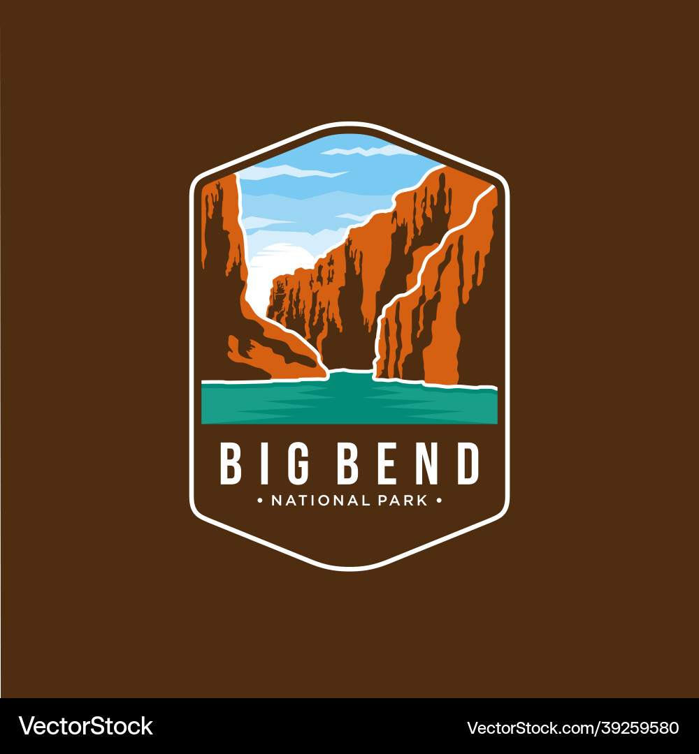 Big bend national park emblem logo Royalty Free Vector Image