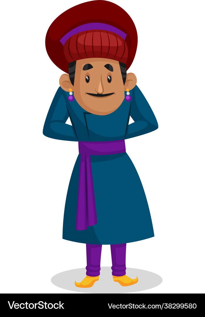 Birbal cartoon character Royalty Free Vector Image