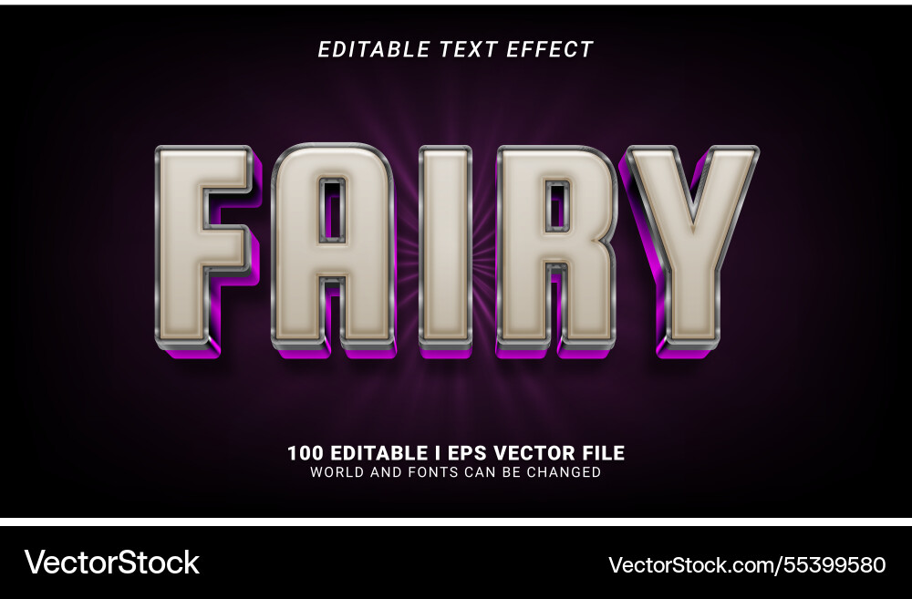 Fairy text effect Royalty Free Vector Image - VectorStock