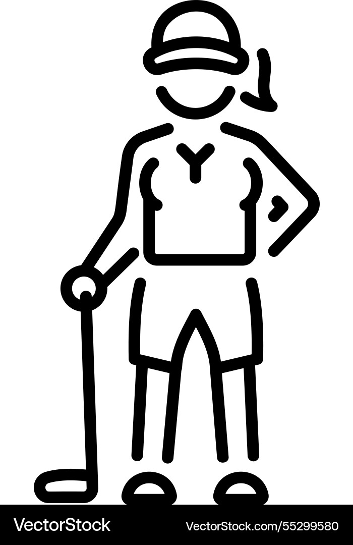 Female golfer Royalty Free Vector Image - VectorStock