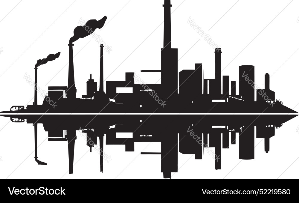 Industrial ingenuity production plant glyph Vector Image
