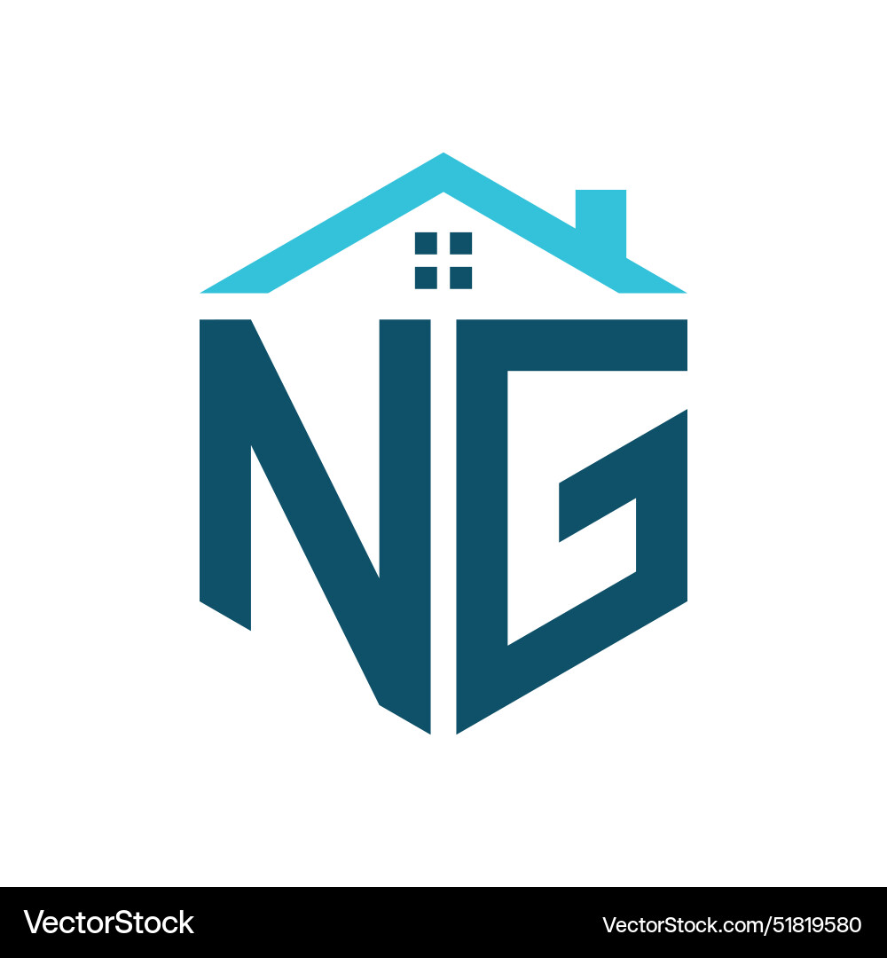 Ng house logo design template letter Royalty Free Vector