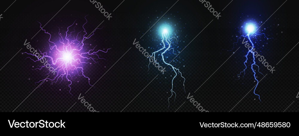 Realistic electric circle bolt lightning explosion