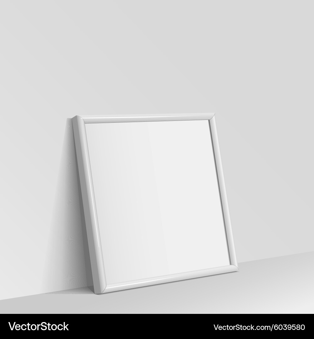 Realistic white square shape frame for paintings Vector Image