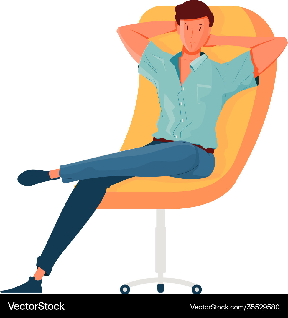Relaxed man Royalty Free Vector Image - VectorStock