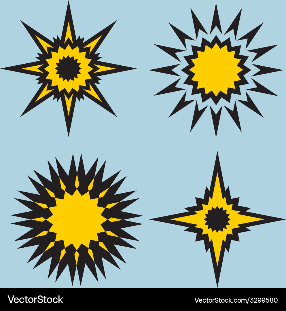 Stars and sun signs Royalty Free Vector Image - VectorStock