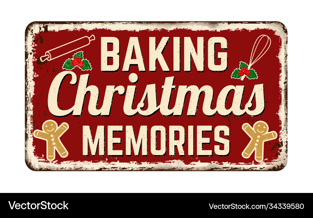 Vintage Rusty Baking Christmas Sign Royalty Free Vector