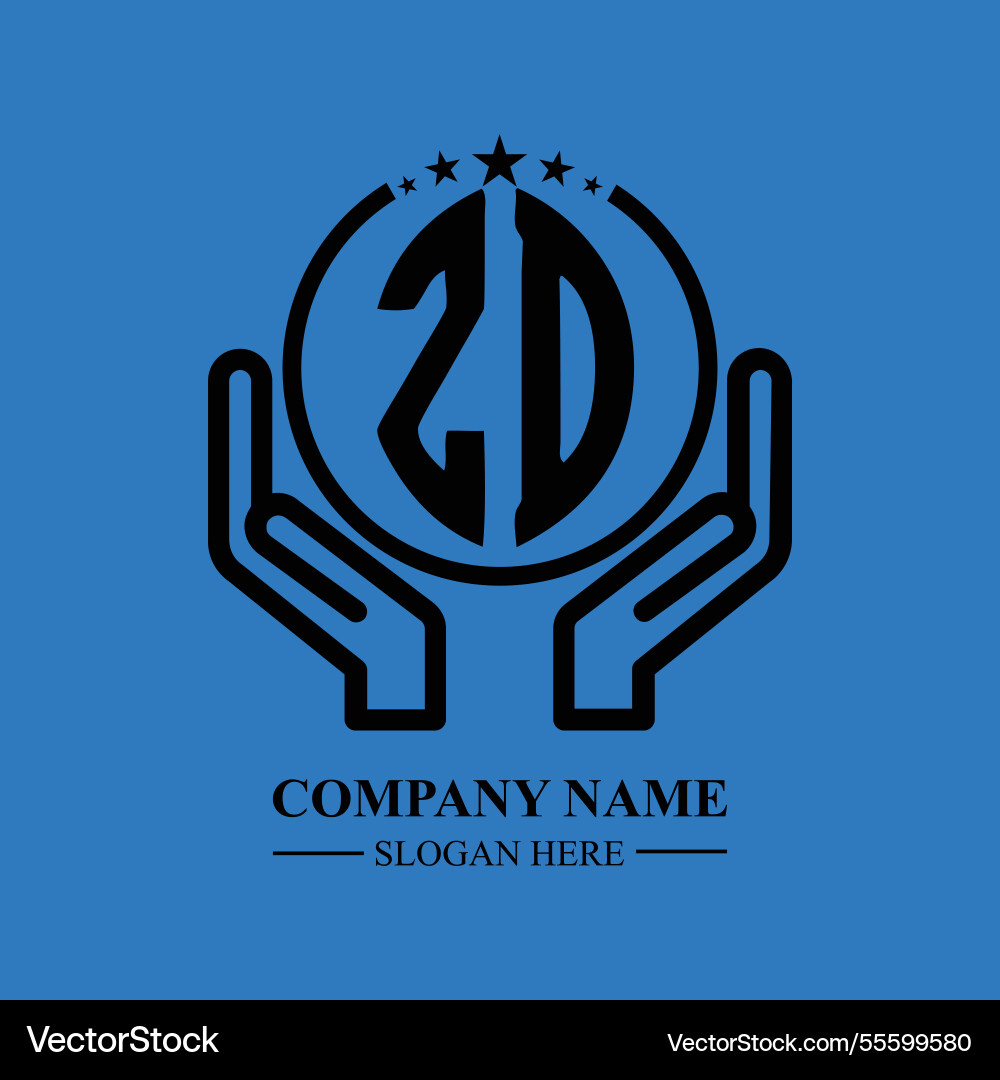 Zd initials modern logo design featuring held Vector Image