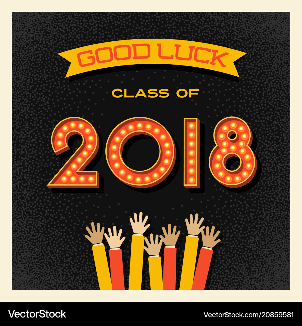 2018 graduation card design Royalty Free Vector Image