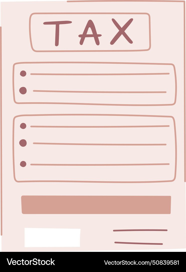 Account tax form cartoon Royalty Free Vector Image