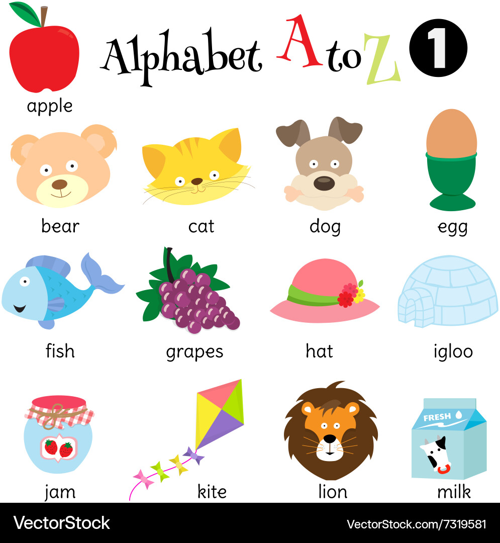 Alphabet a to z 1 Royalty Free Vector Image - VectorStock