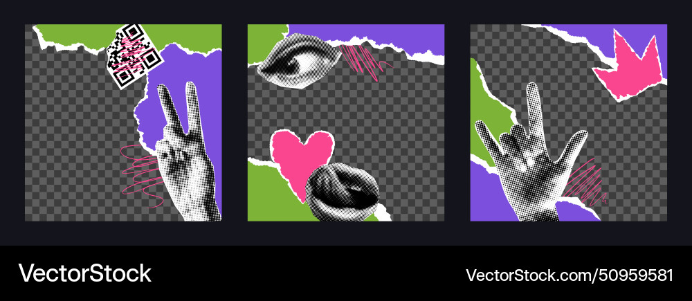 Collage Post - Punk & Torn Royalty Free Vector Image