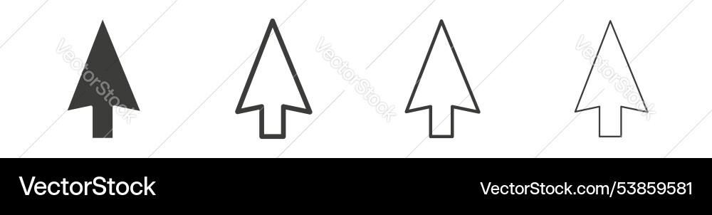 Cursor arrow icon set Royalty Free Vector Image