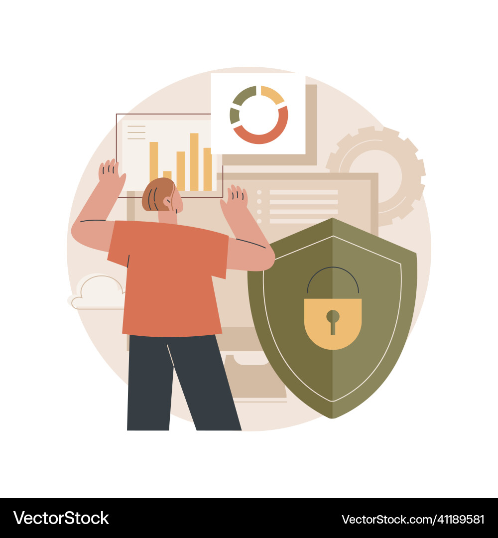 Cyber security risk management abstract concept Vector Image