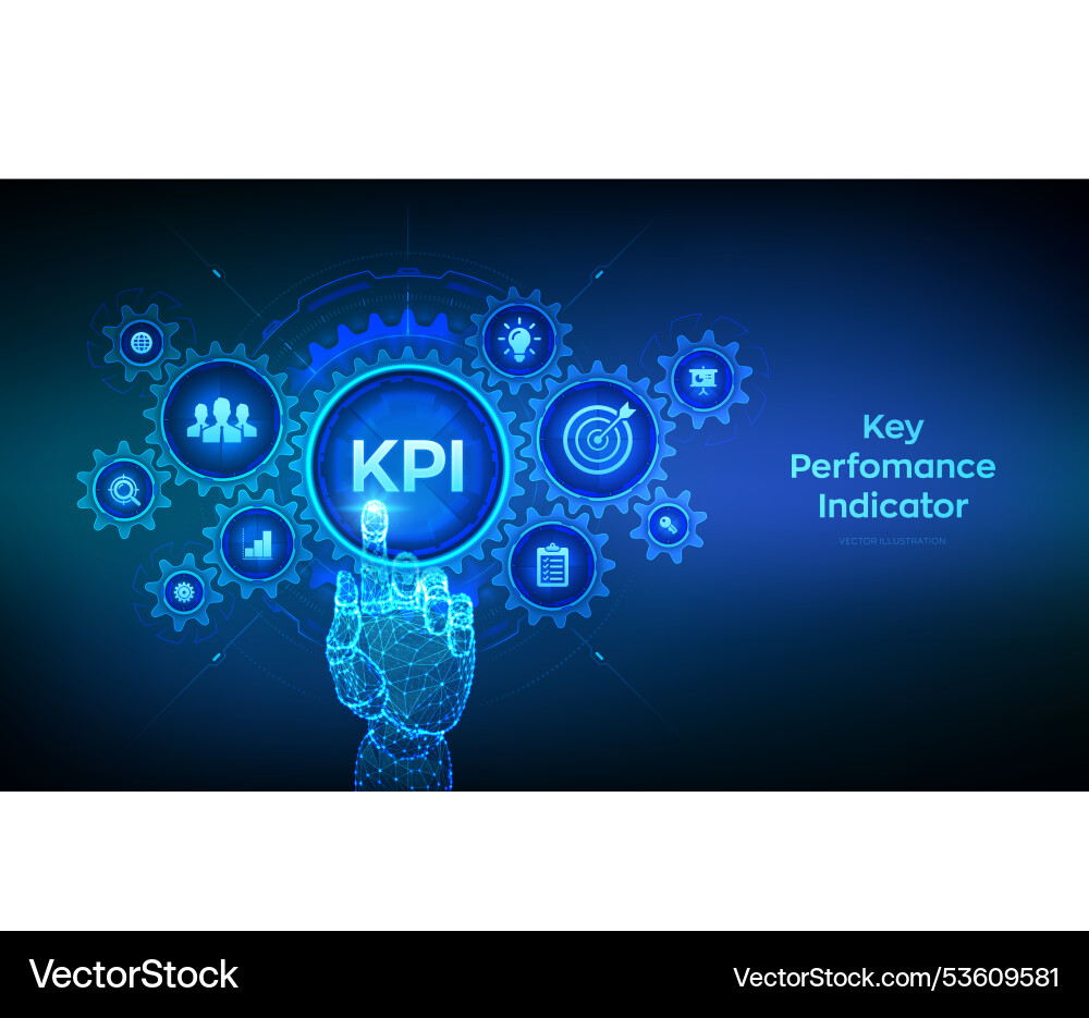 Kpi key performance indicator business and Vector Image