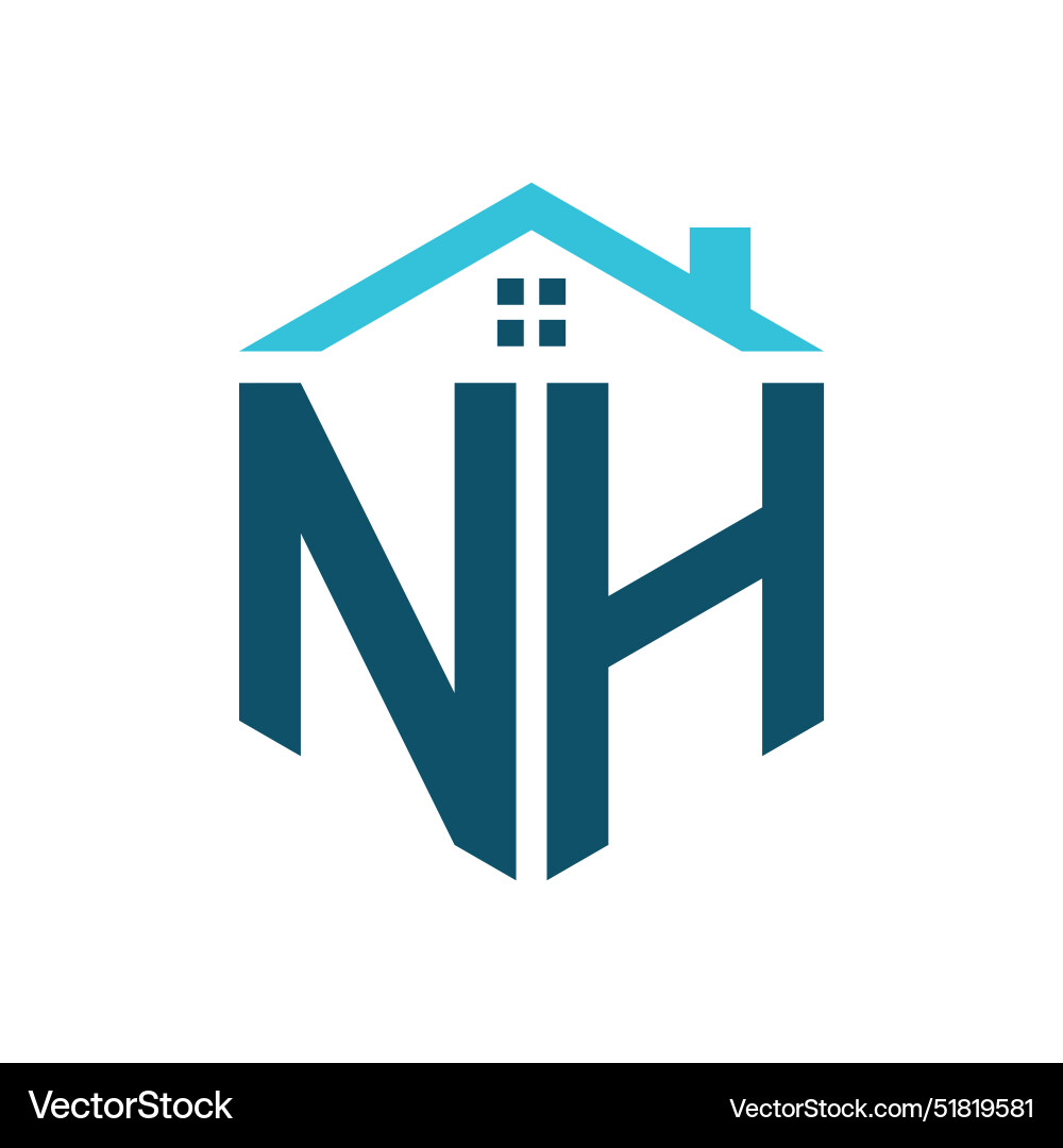 Nh house logo design template letter Royalty Free Vector