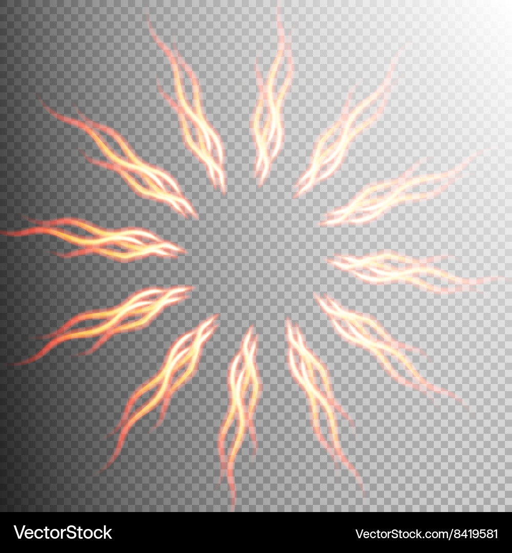 Realistic fire transparent effect eps 10 Vector Image