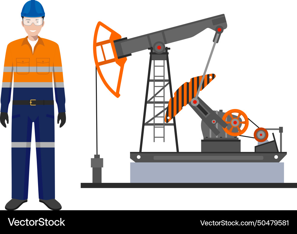 Standing worker in work uniform safety helmet Vector Image