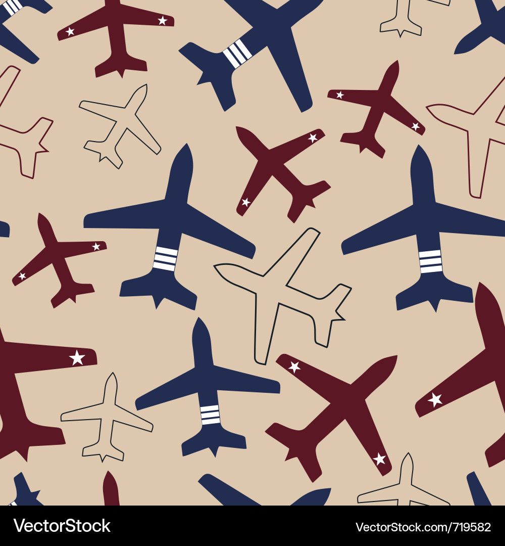 Aircraft airplane seamless Royalty Free Vector Image