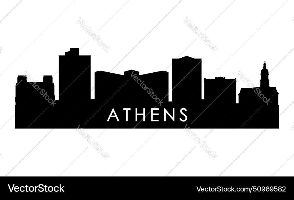 Athens georgia skyline silhouette black Royalty Free Vector