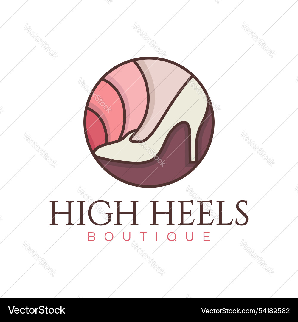 Elegance high heel logo design template womens Vector Image