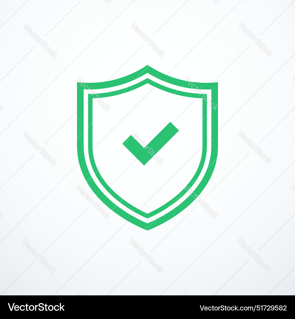 Green shield check mark icon Royalty Free Vector Image
