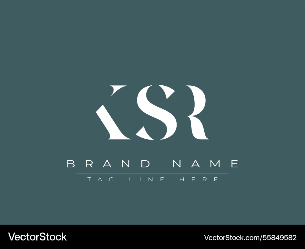 Ksr abstract letter logo design Royalty Free Vector Image