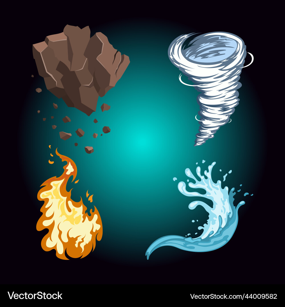 Nature Elements: Fire & Water Royalty Free Vector Image