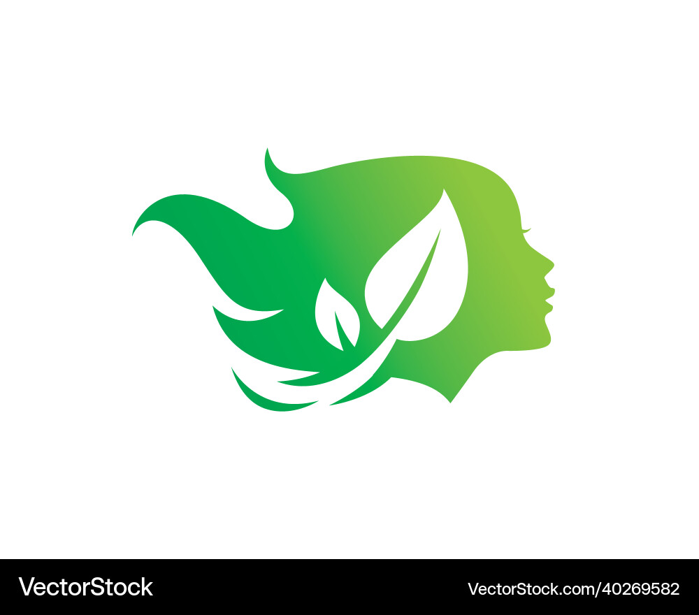Nature woman logo template design emblem Vector Image