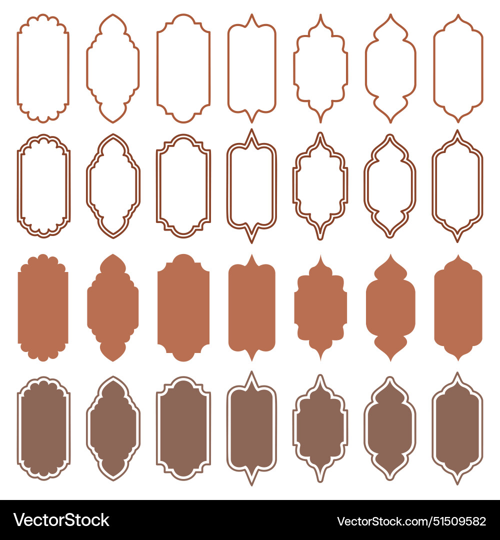 Ramadan shapes of windows and doors design Vector Image