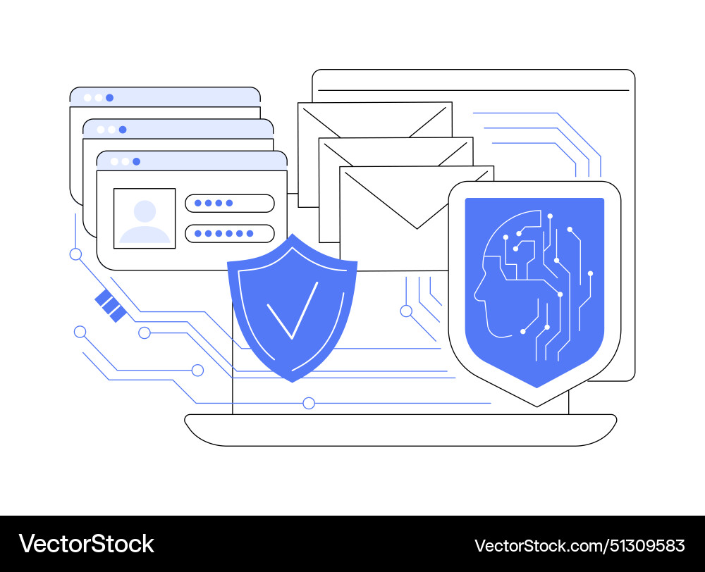 Ai-enhanced phishing protection abstract concept Vector Image