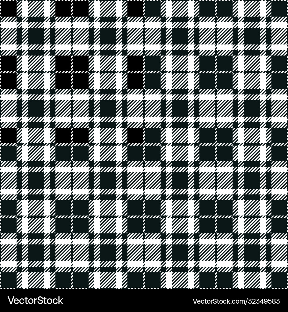 Black and White Tartan Pattern Royalty Free Vector Image