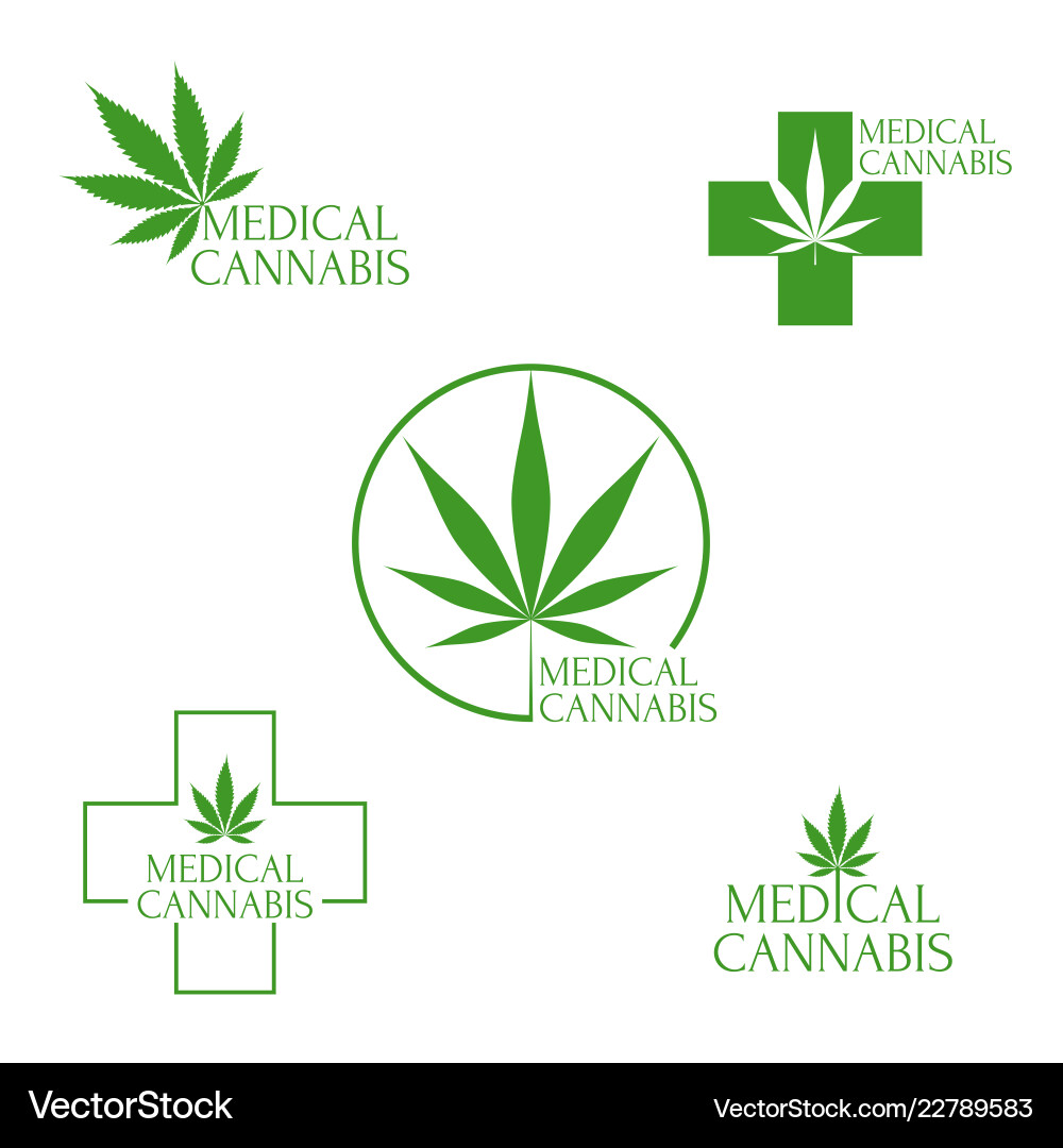 Cannabis Logo Set Royalty Free Vector Image - VectorStock