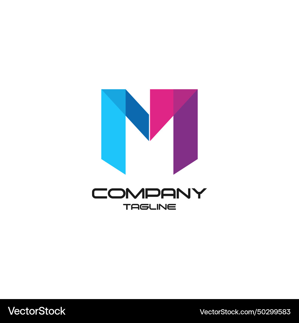 Creative and modern for letter m shape triangle Vector Image