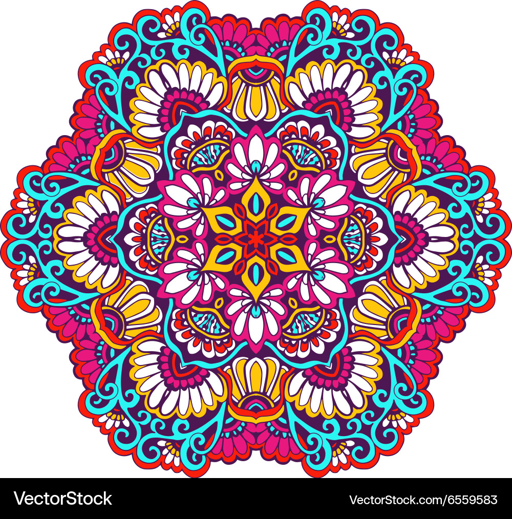 Decorative mandala color Royalty Free Vector Image