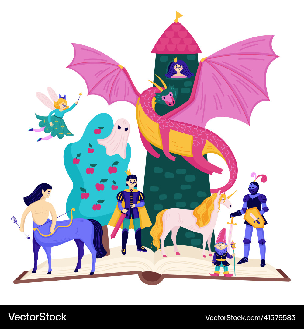 Fairy tale composition Royalty Free Vector Image