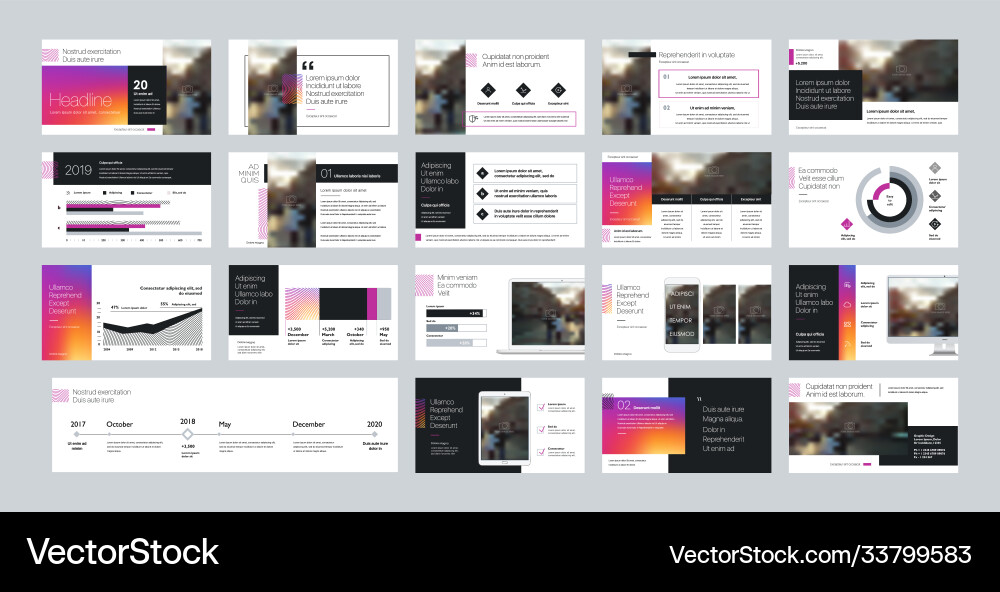 Geometric presentation element templates Vector Image