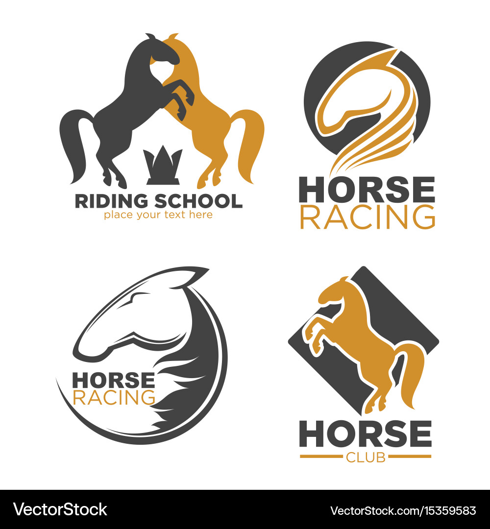 Horse Riding & Racing Logos Royalty Free Vector Image