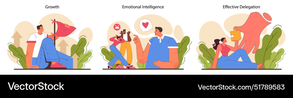 Leadership skills set top manager soft Royalty Free Vector