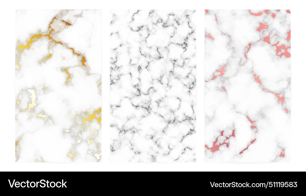 Set of marble texture backgrounds Royalty Free Vector Image