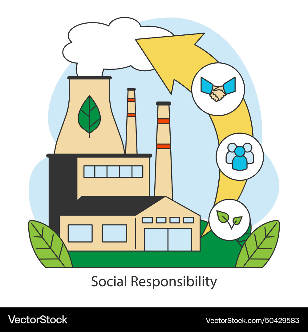 Social responsibility concept flat Royalty Free Vector Image